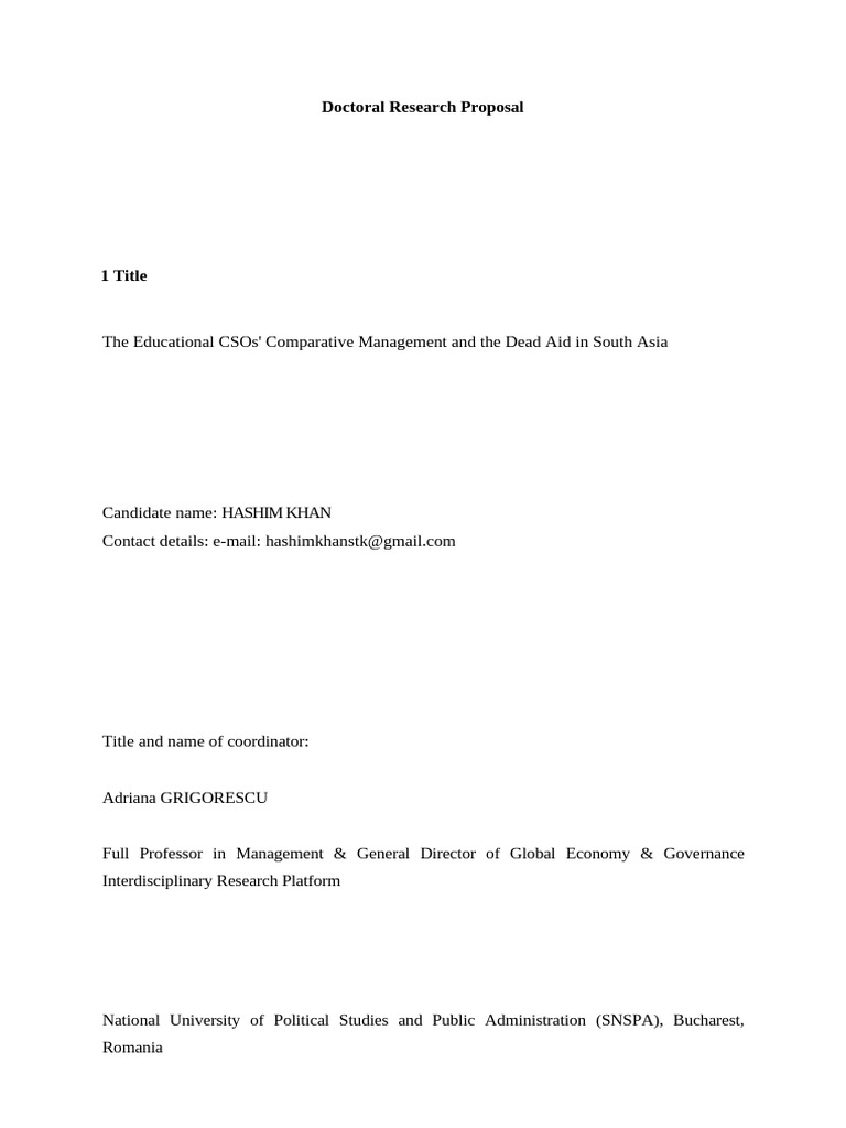 Doctoral Research Proposal Guide en (1) | PDF | Governance | Aids