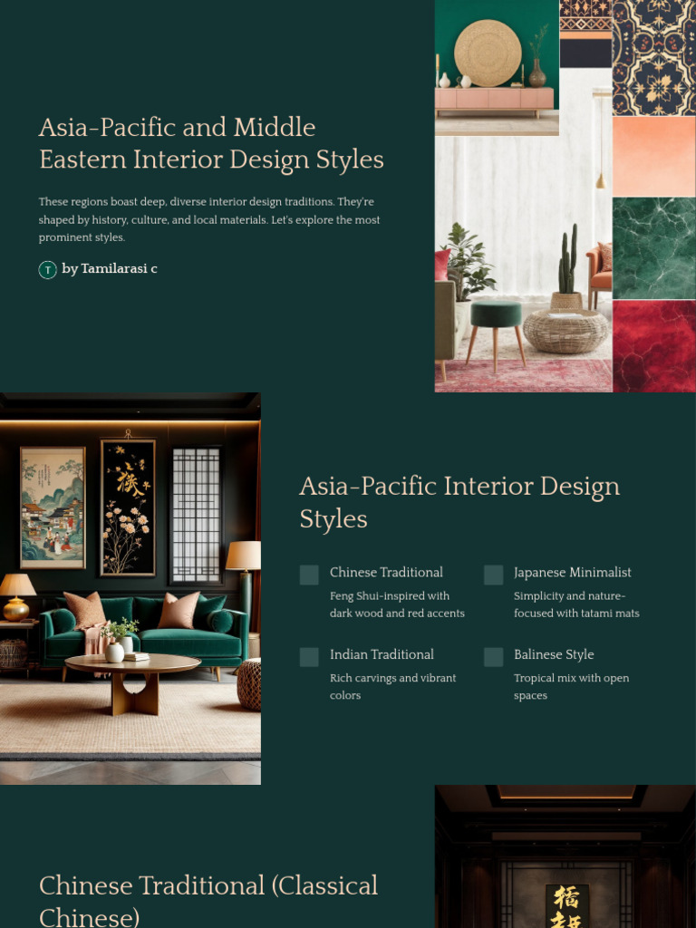 Asia-Pacific & Middle Eastern Design Styles | PDF | Tile | Interior Design