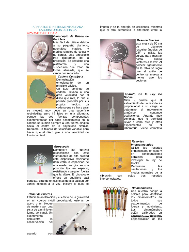 Aparatos e Instrumentos para Laboratorios de Fisica | PDF | Óptica | Gases