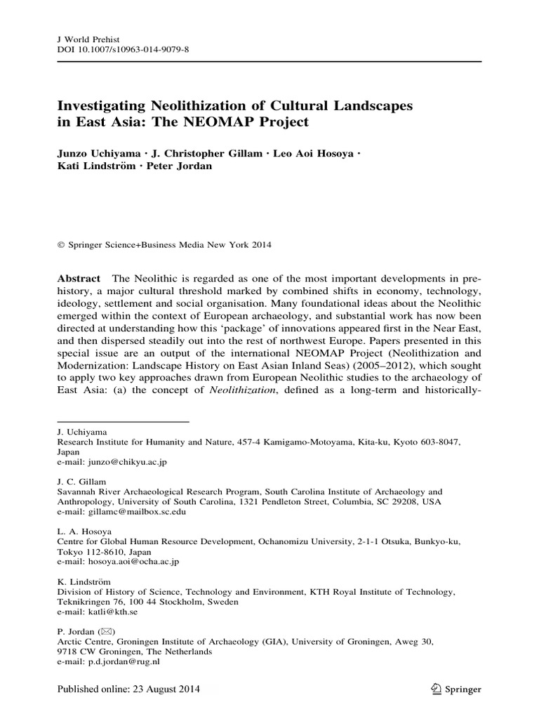 Investigating Neolithization of Cultural | PDF | Hunter Gatherer ...