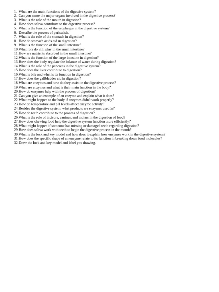 CHP 7 - Digestive System (Extra) - 8S | PDF