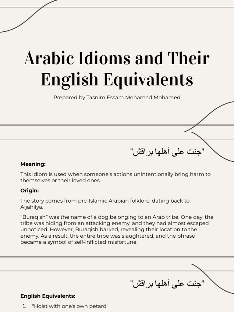 Arabic Idioms and English Equivalents | PDF | Idiom