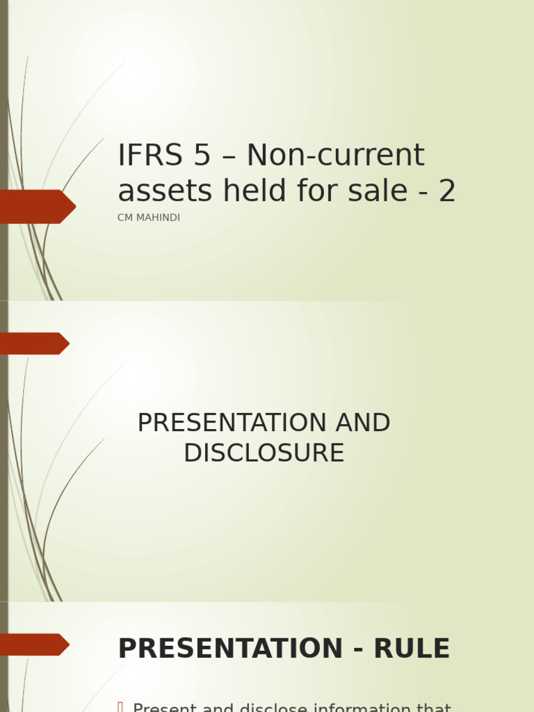 Ifrs 5 - Ncahfs 2 | PDF