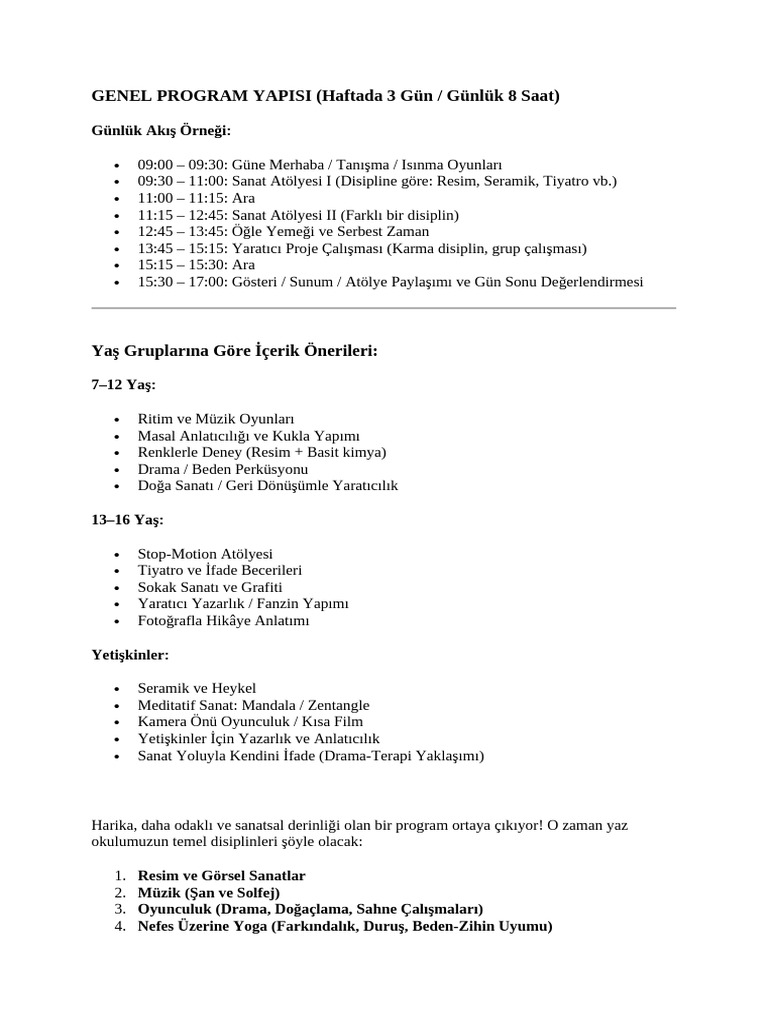 Yaz Okulu | PDF