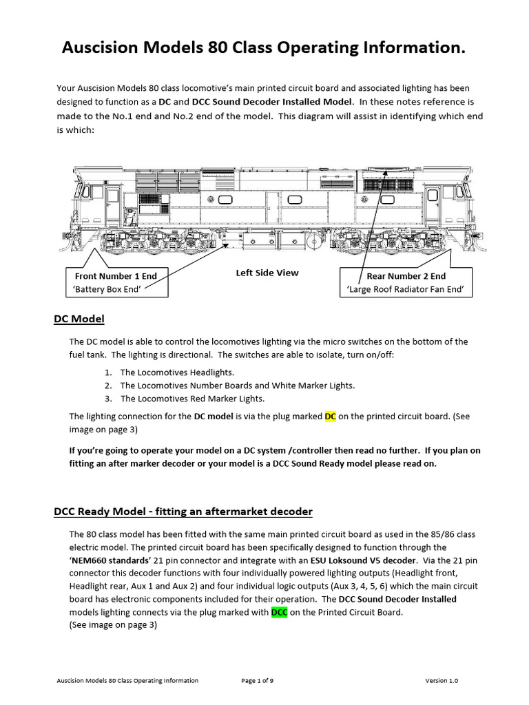 Auscision 80 Class Operating Information | PDF | Electrical Connector ...