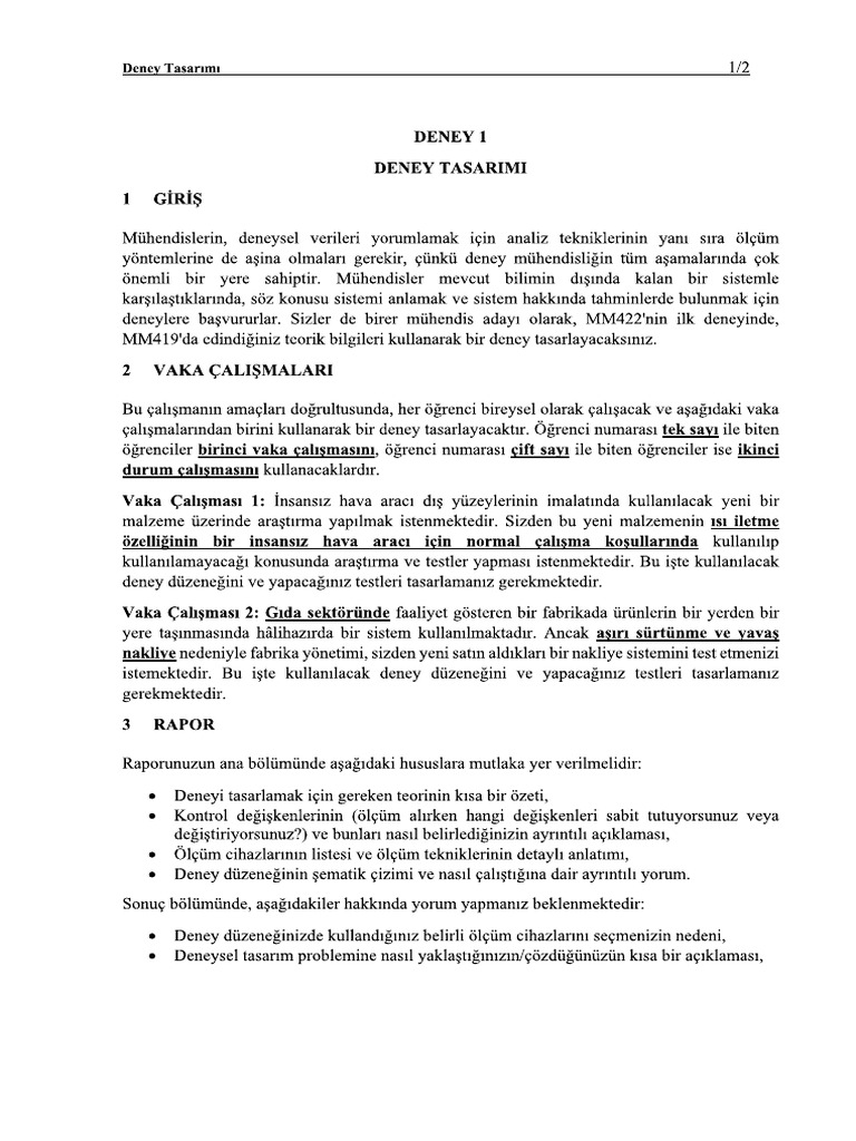 1 Deney | PDF