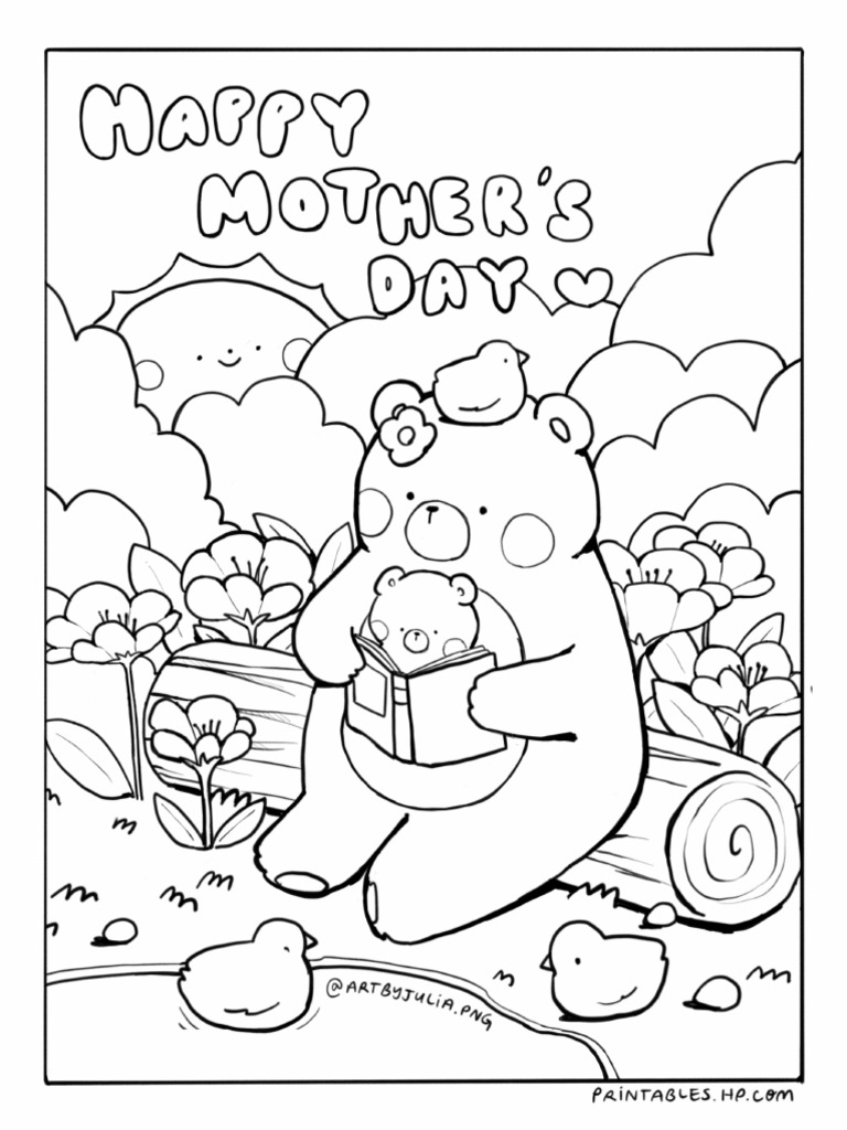 ADayWithMamaBear ColoringPage en | PDF