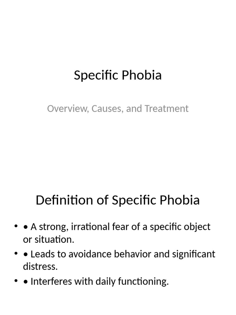 Specific Phobia Presentation | PDF