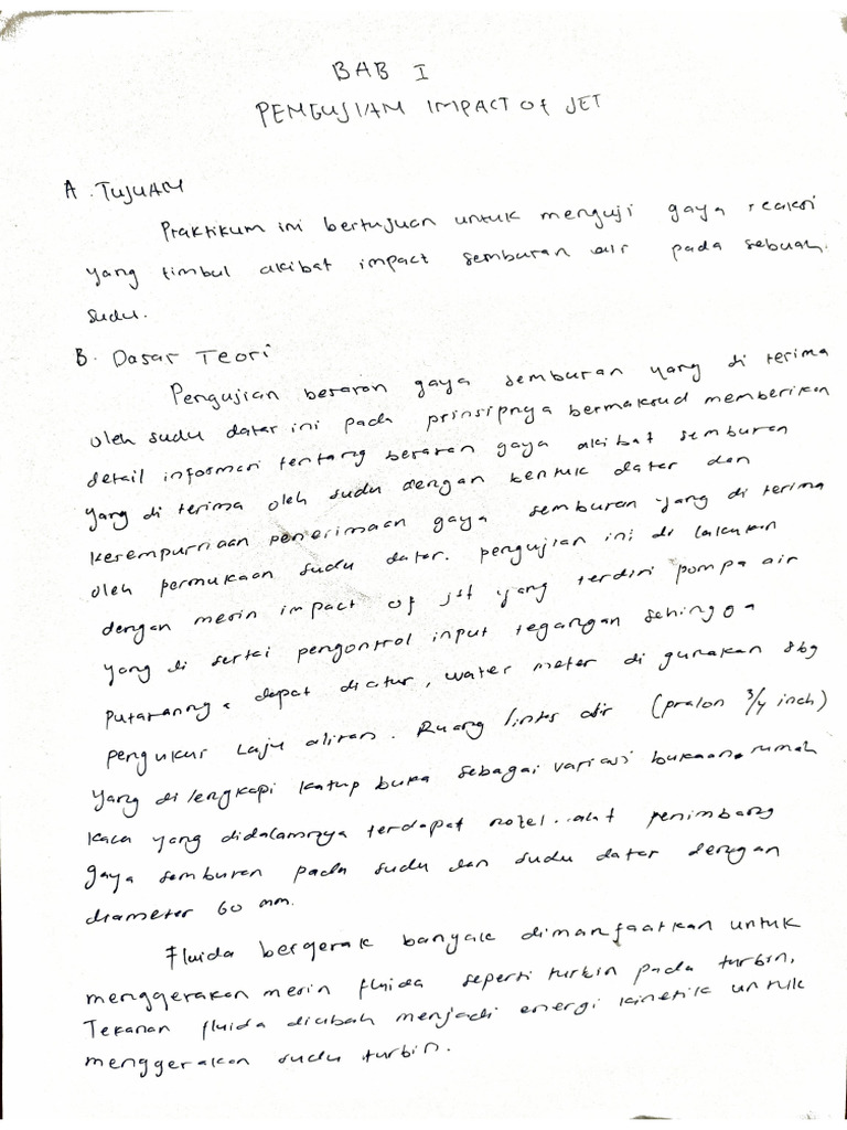 Dasar Teori Impact of Jet Bagus Setiyo Aji 19103011031 | PDF