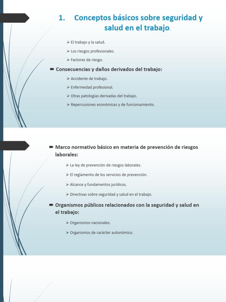 DIAPOSITIVAS-PRIMERA-CLASE-CONCEPTOS-BASICOS-SEGURIDAD-Y-SALUD-EN-EL-TRABAJO-pptx | PDF ...