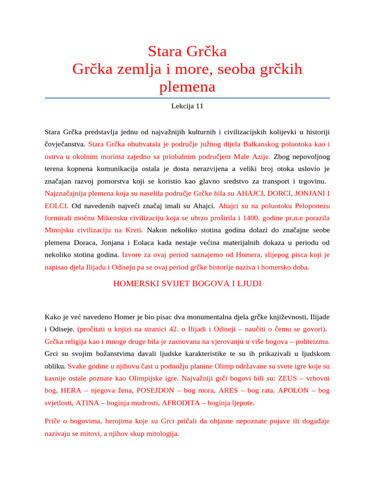 Lekcija 11 - Stara Grčka | PDF