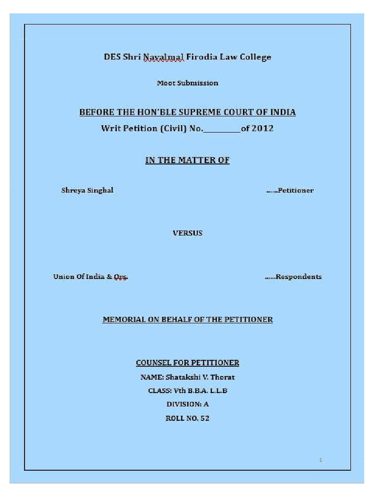Shreya Singhal V Union of India Final | PDF | Common Law | Legal Documents