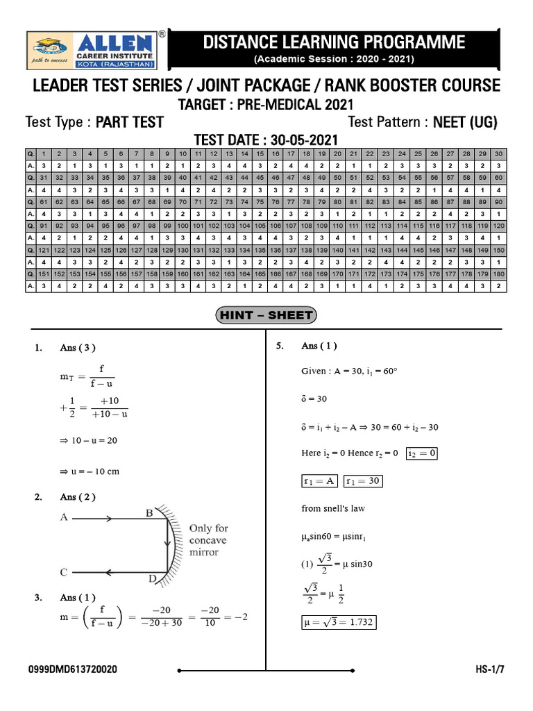 Allen Rank Booster Solution | PDF | Scientific Phenomena | Motion (Physics)