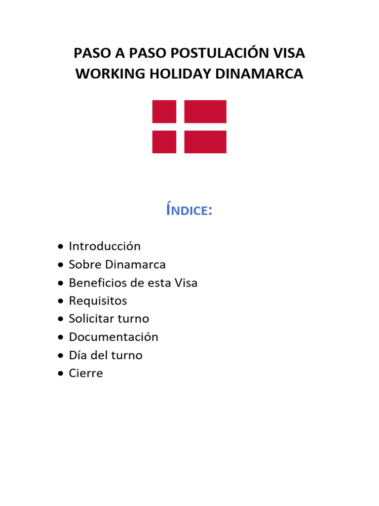 Guía Paso A Paso - Postulación WH Dinamarca | PDF | Dinamarca | Visa de viaje