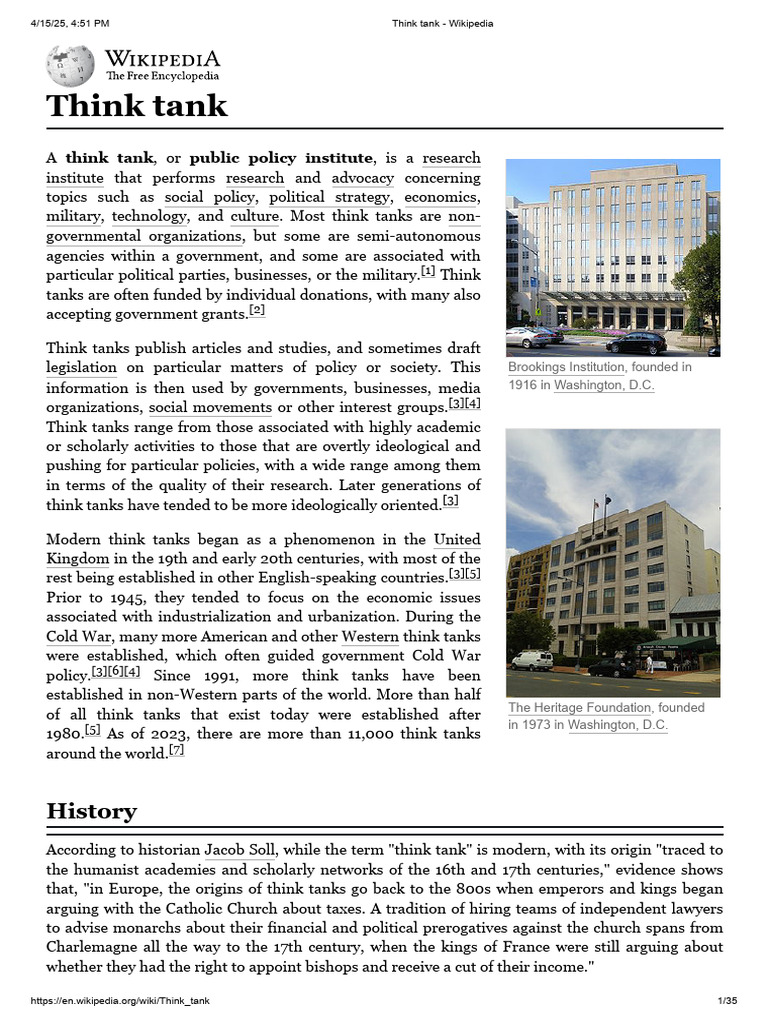Think Tanks Data | PDF | Think Tank | Policy
