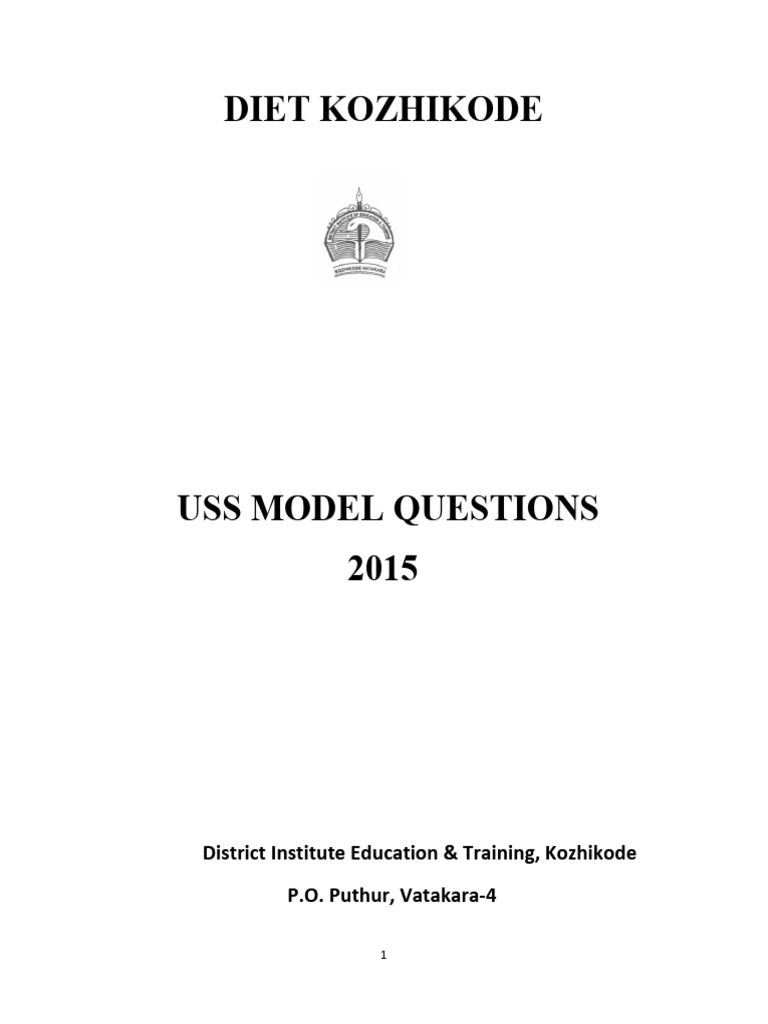 USS English Question Bank- Model Questions | PDF