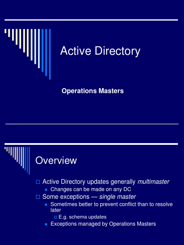 Active Directory: Operations Masters | PDF | Active Directory | Operating System Families