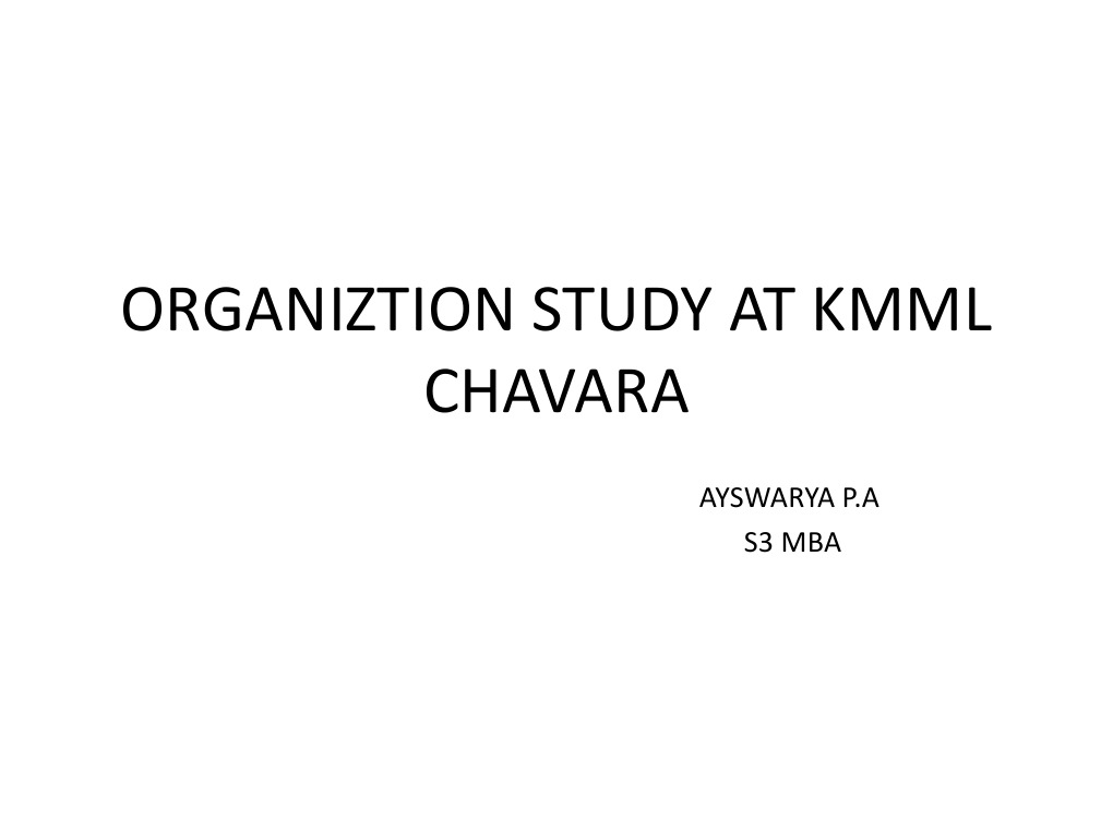 Organiztion Study at KMML Chavara | PDF | Titanium Dioxide | Titanium