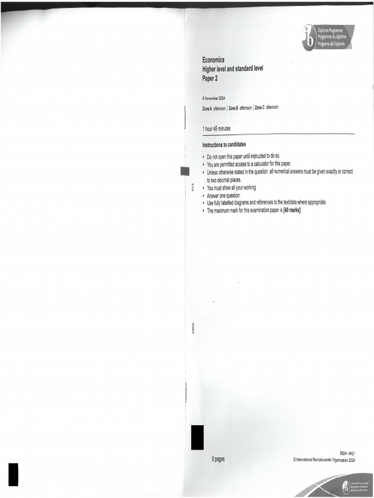 N24 Economics HL Paper 2 | PDF | Taxes | Gross Domestic Product
