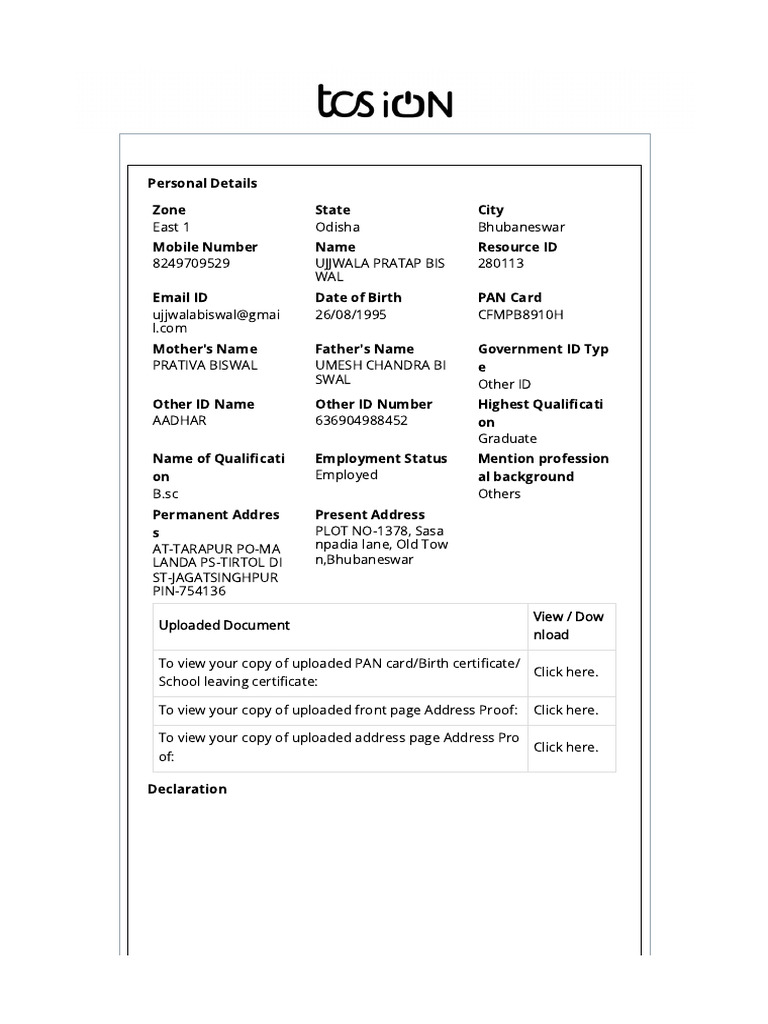 Deprivation Declaration Form Submission | PDF