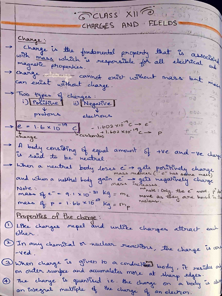 Electrostatics Notes | PDF