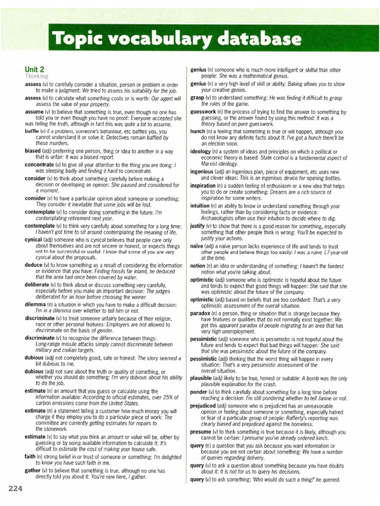Vocabulary C1 C2 (By Subjects) | PDF