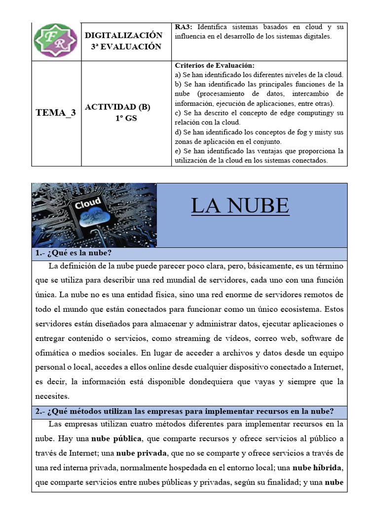 Solucionario Dción. Tema - 3 (B) | PDF | Computación en la nube | Software como servicio