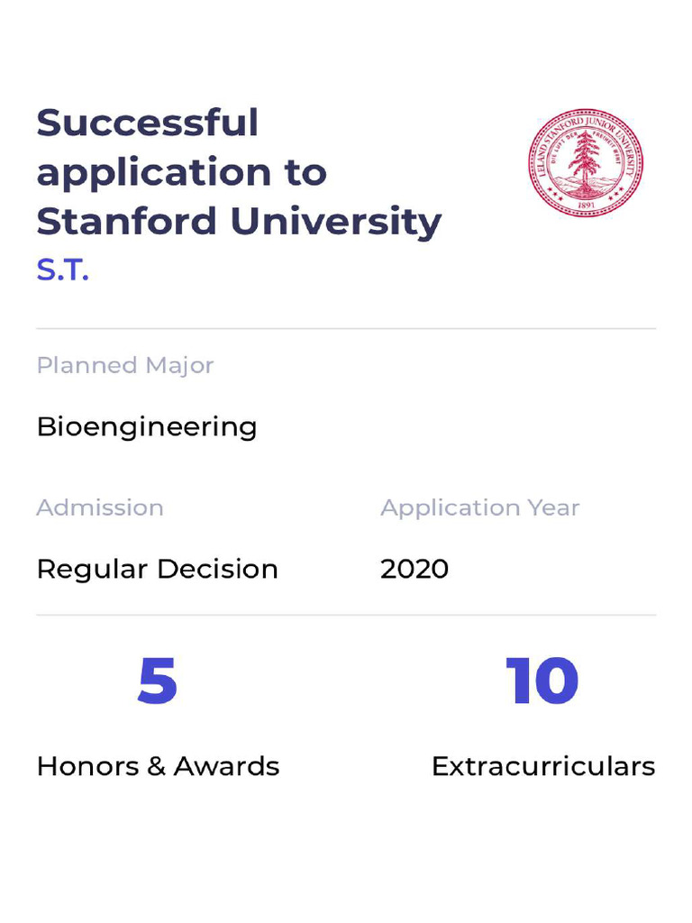 Full Stanford Application File | PDF