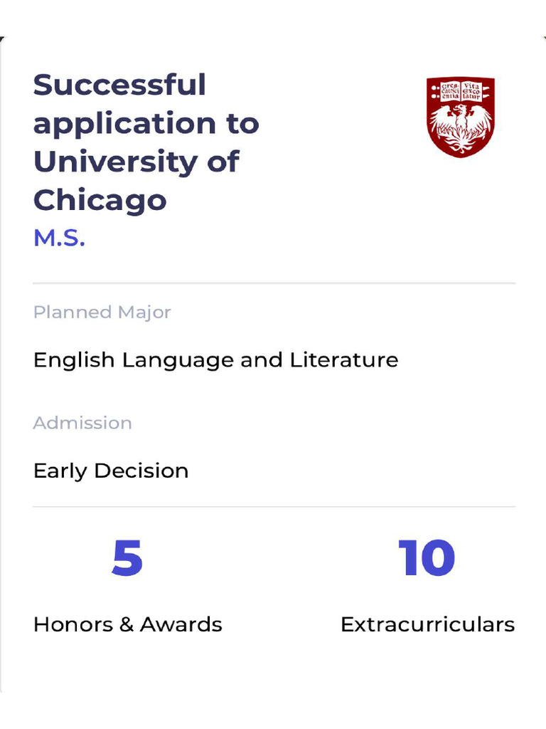 UChicago Admit - Full Application File | PDF