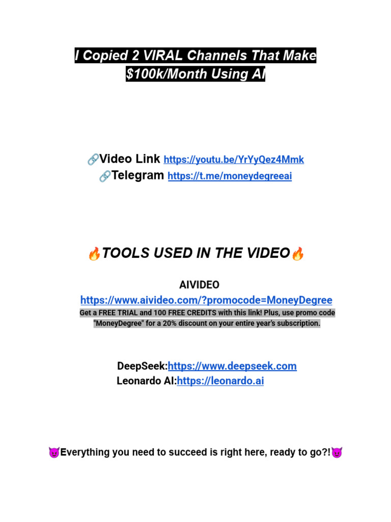 I Copied 2 VIRAL Channels That Make $100kmonth Using AI | PDF