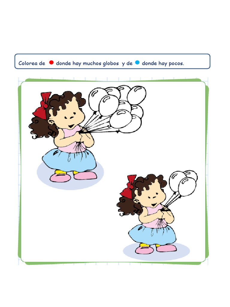 Ejercicios de Muchos y Pocos para Niños | PDF