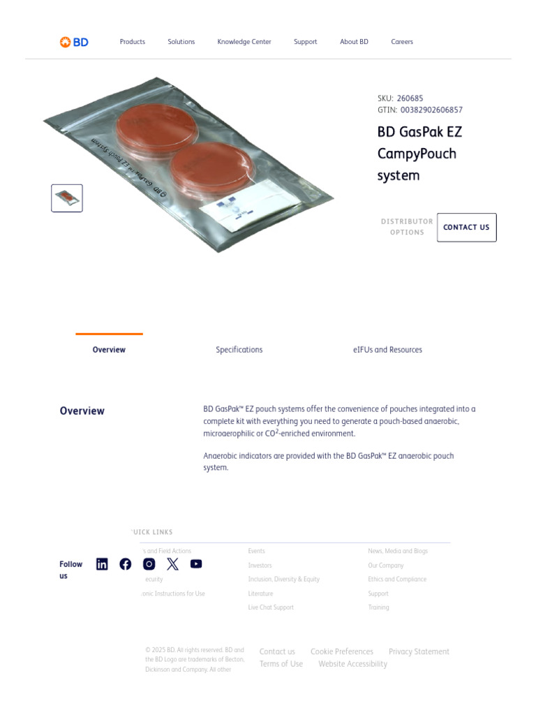 BD GasPak EZ CampyPouch System - 260685 - BD | PDF