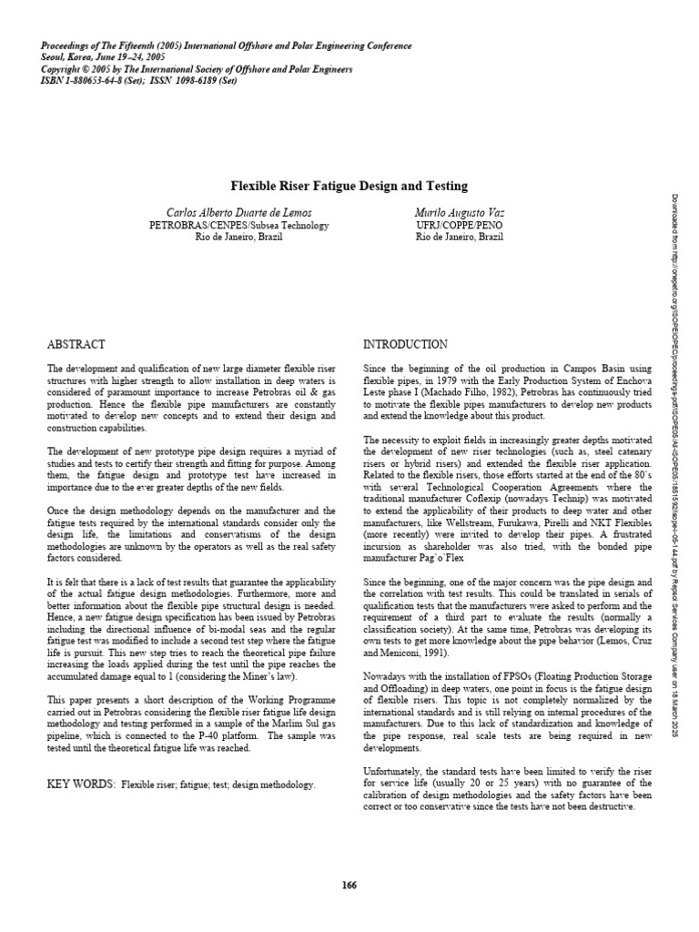 Flexible Riser Fatigue Design and Testing | PDF | Fatigue (Material ...