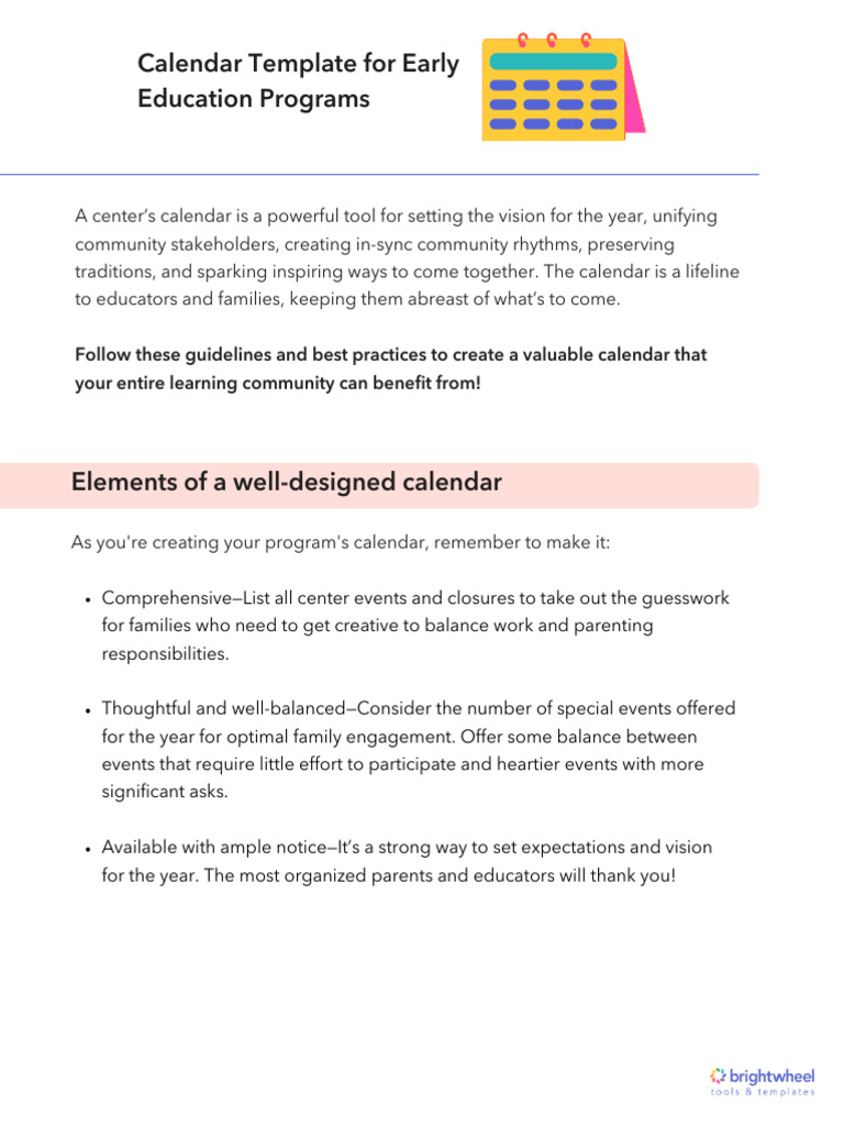 Year-Round Book Club Calendar Template | PDF