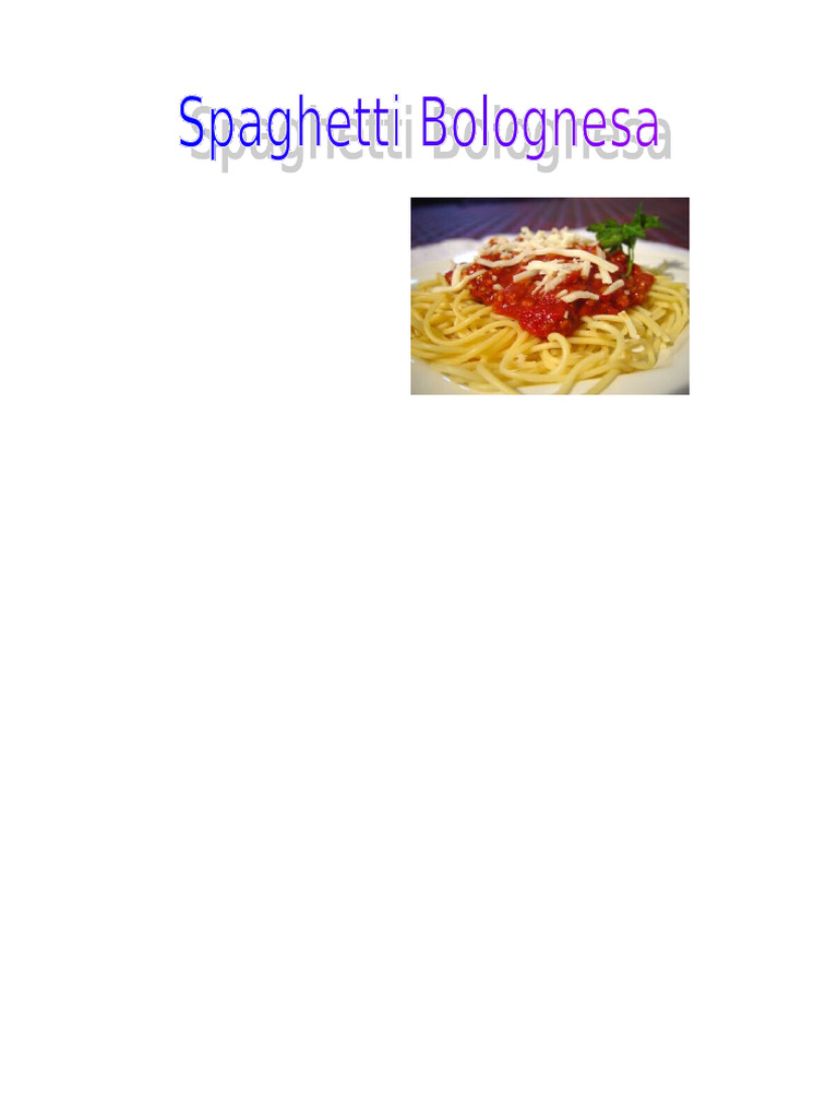 Spaghetti Bolognesa | PDF