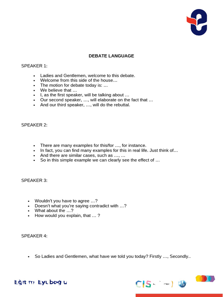 Debate Language | PDF