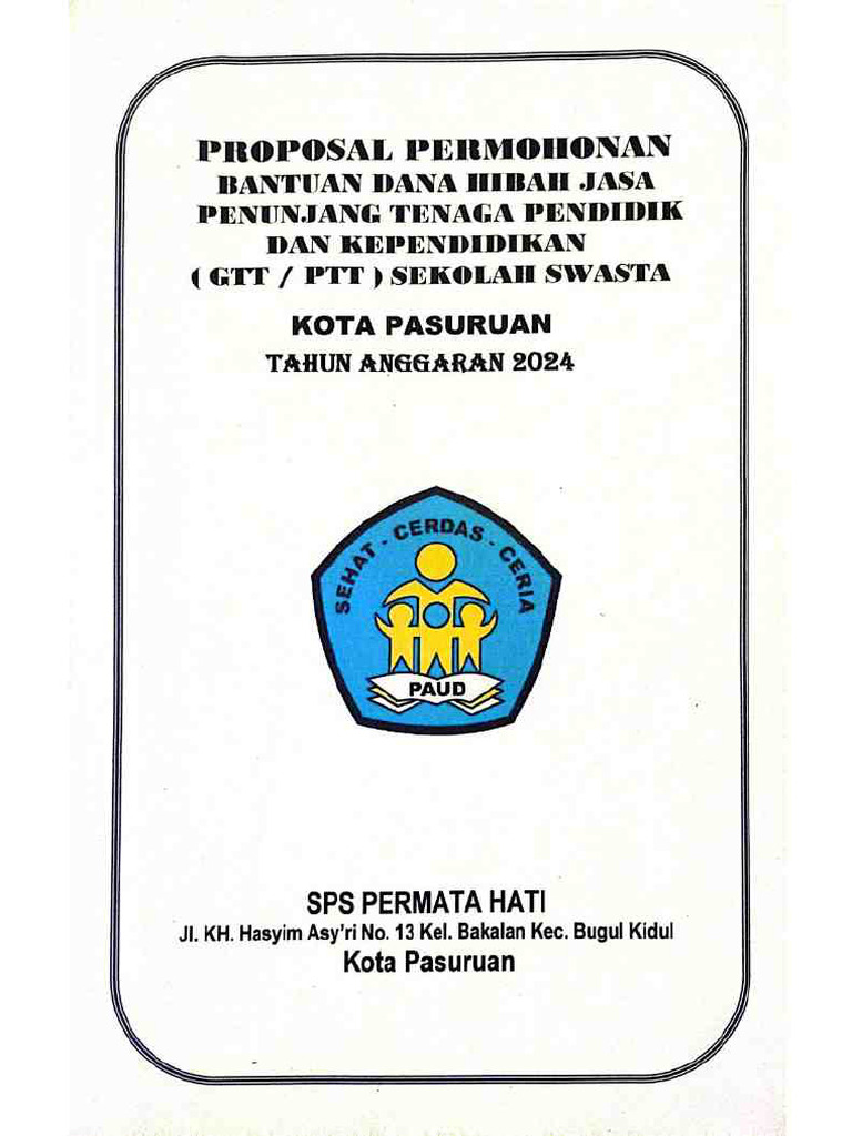 SPS PERMATA HATI_PROPOSAL USULAN GTT-PTT_TA 2024 | PDF
