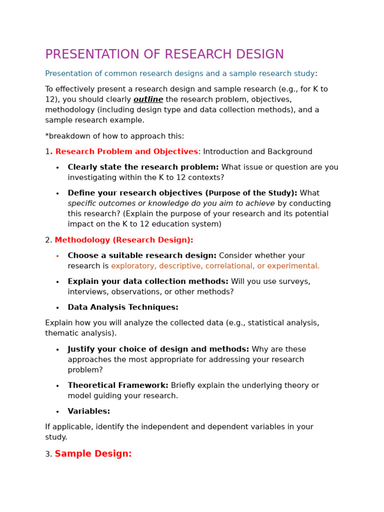 PRESENTATION OF RESEARCH DESIGN Sped 107 Macym | PDF | Methodology ...
