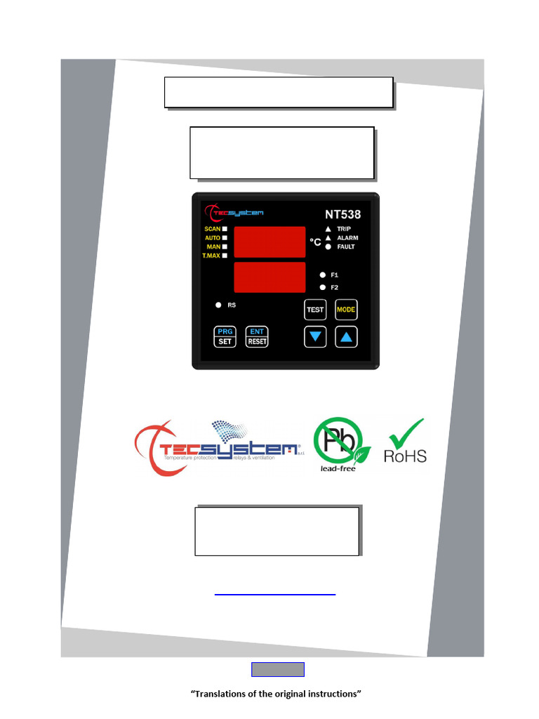 Tecsystem NT538 Ad 16 Ingles | PDF | Sensor | Electronics