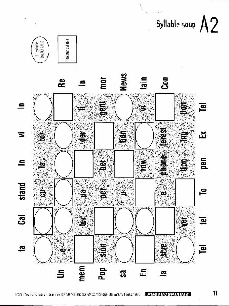 Syllable Soup - Pronunciation | PDF