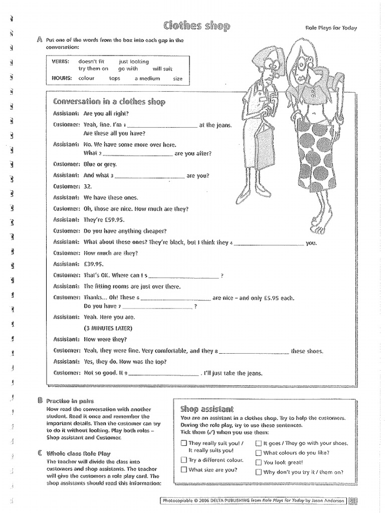 CLOTHES SHOP - Role Play | PDF