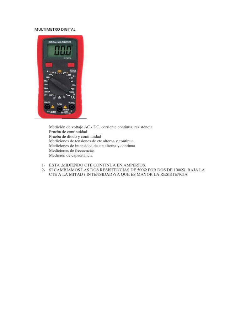 MULTIMETRO DIGITAL | PDF