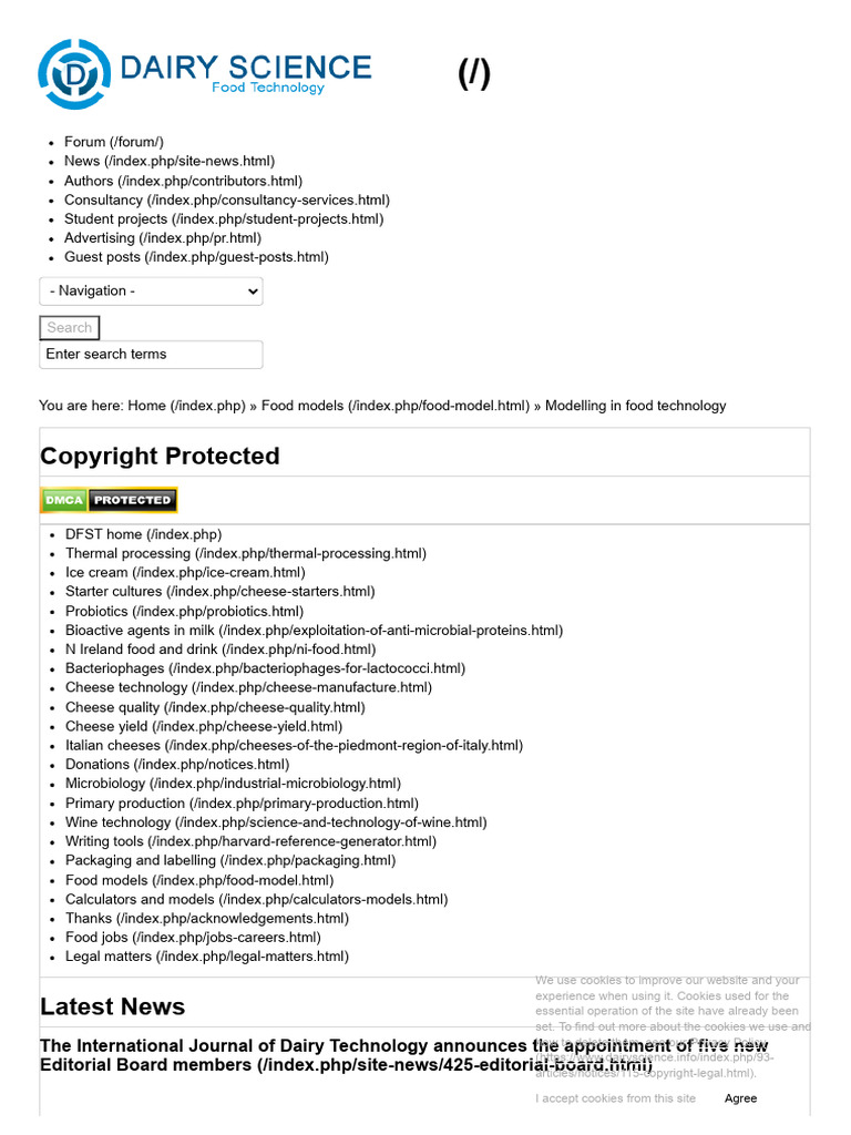 Modelling in Food Technology | PDF | Mathematical Model | Applied ...