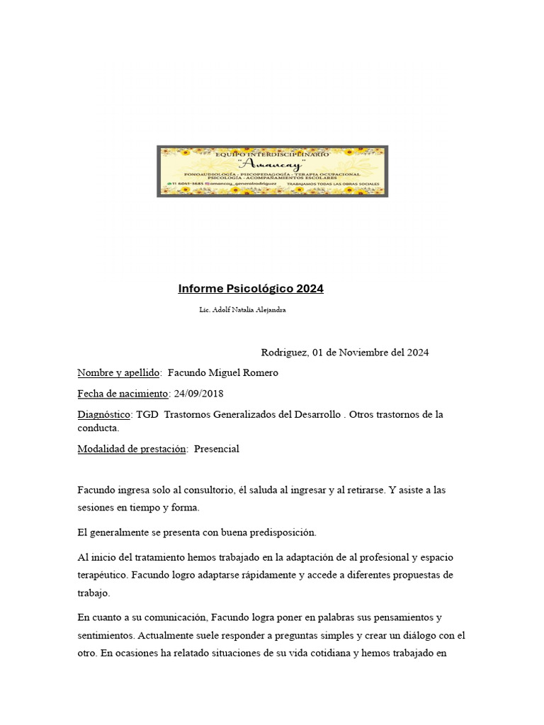 Informe Facundo Moreno 2024 | PDF