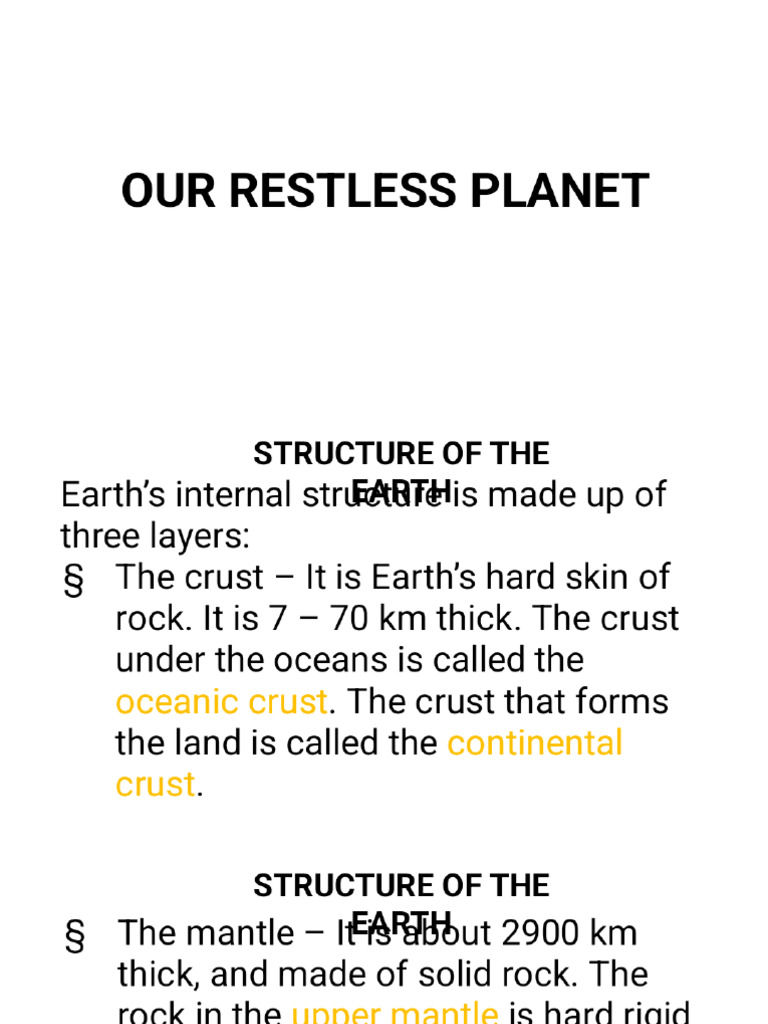 Our Restless Planet (1-2) - Year 9 - Phoenix | PDF