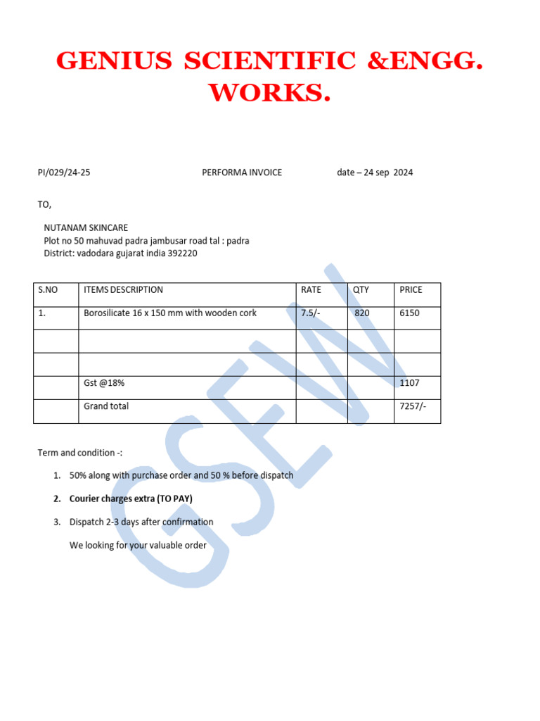 Nutnam Skincare Invoice | PDF