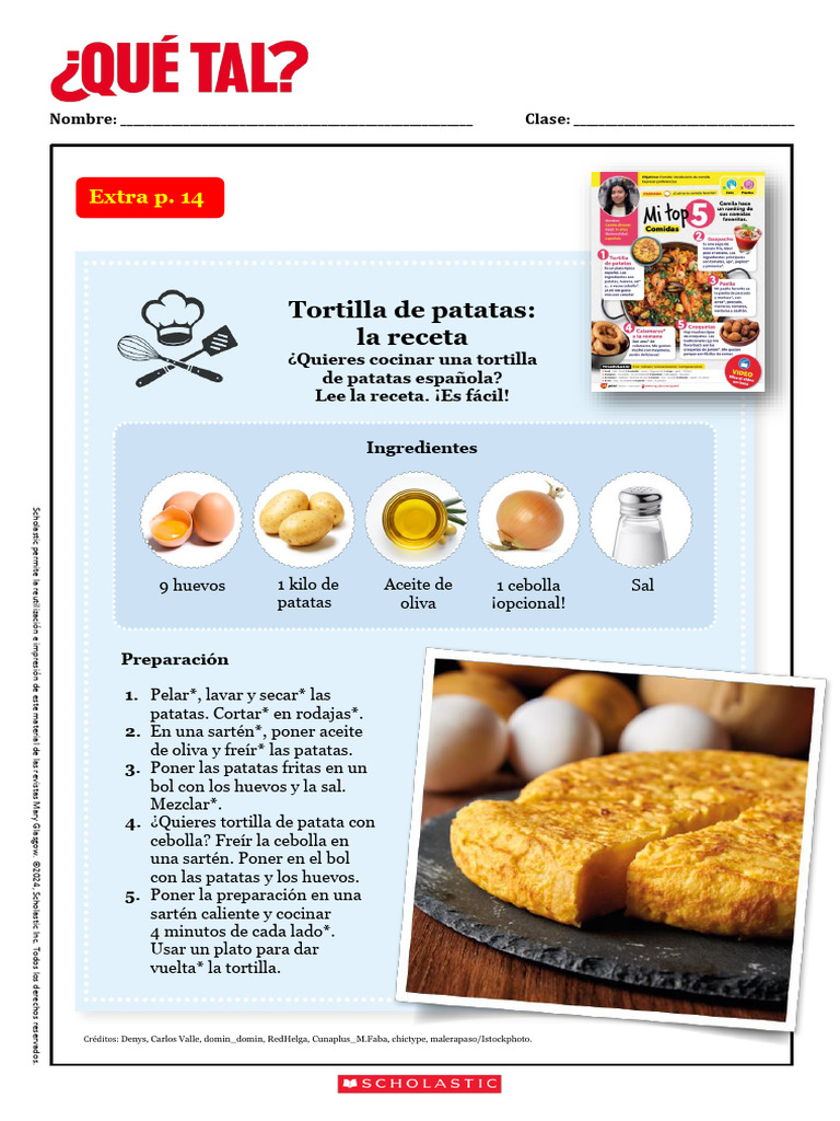 Receta fácil de tortilla de patatas | PDF | Fritura | Alimentos preparados