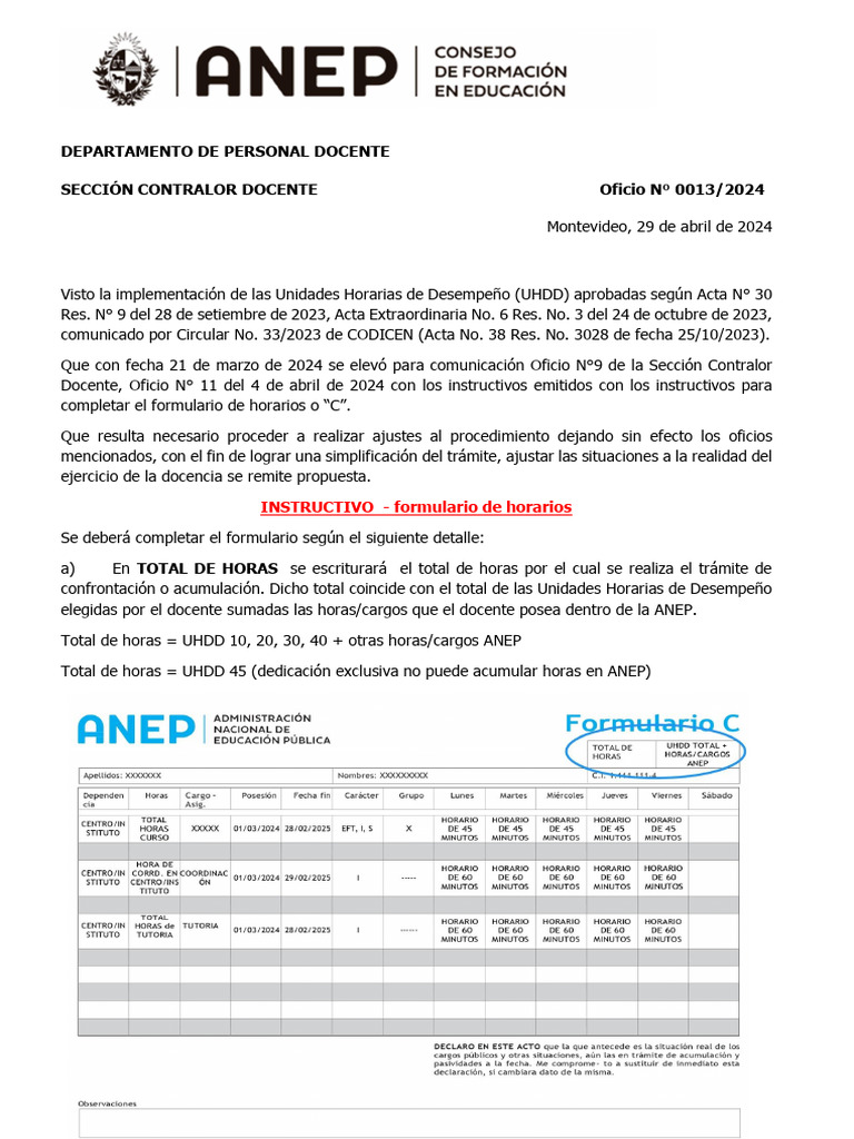 Instructivo Formulario C | PDF