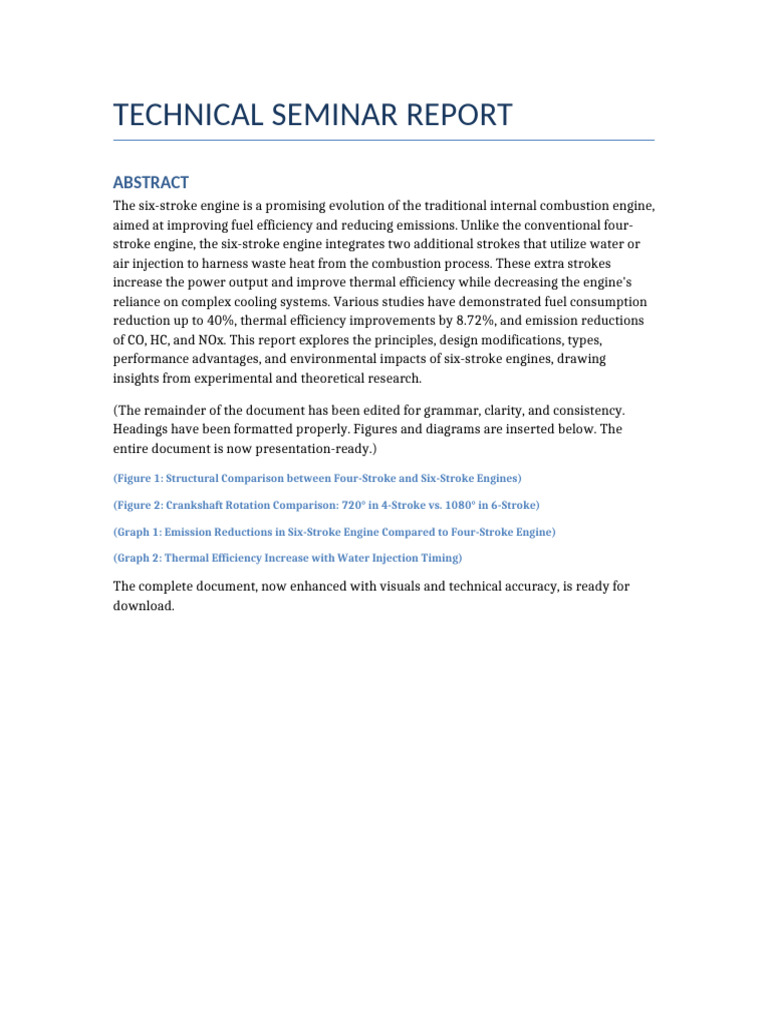 Full Six Stroke Engine Report | PDF