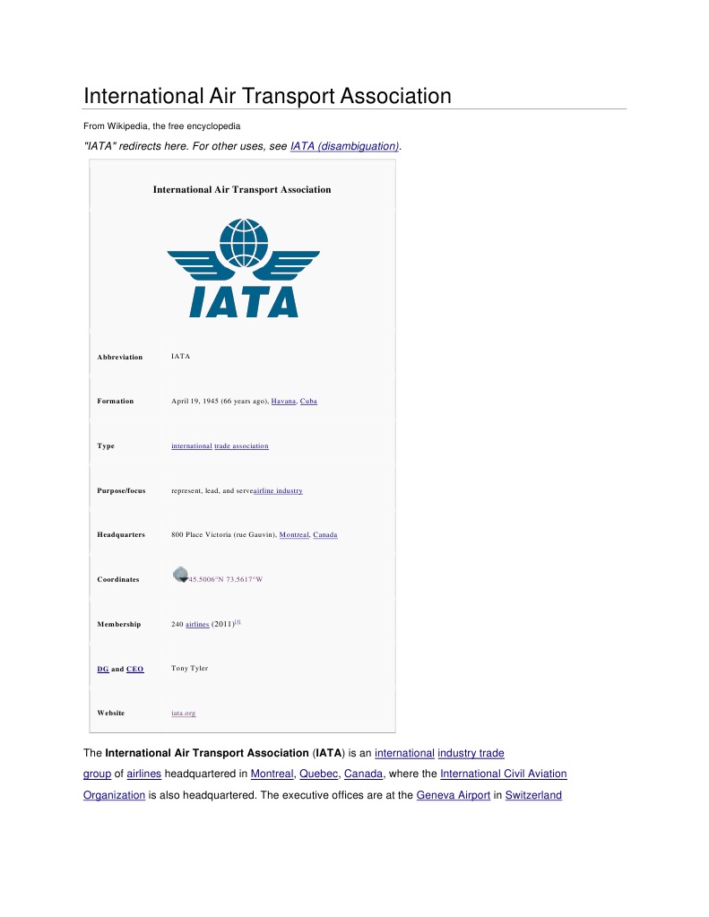 IATA | PDF | Airlines | Dangerous Goods